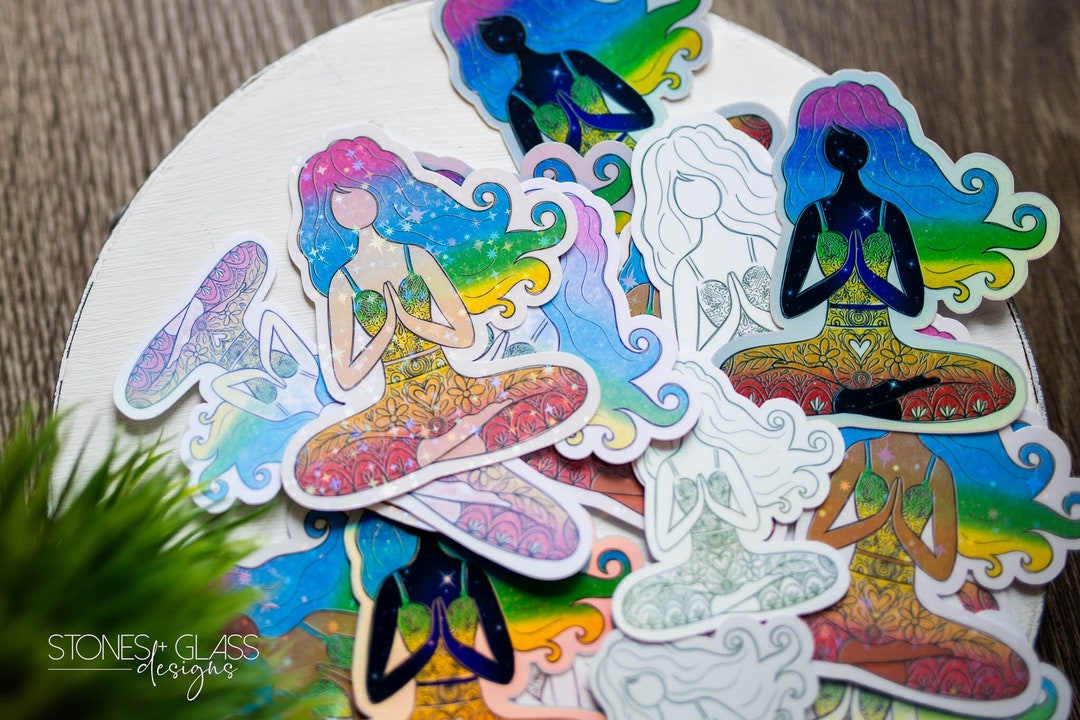 Stickers ~ Namaste Meditation Mandala Yoga Girl Sticker~ Original ...