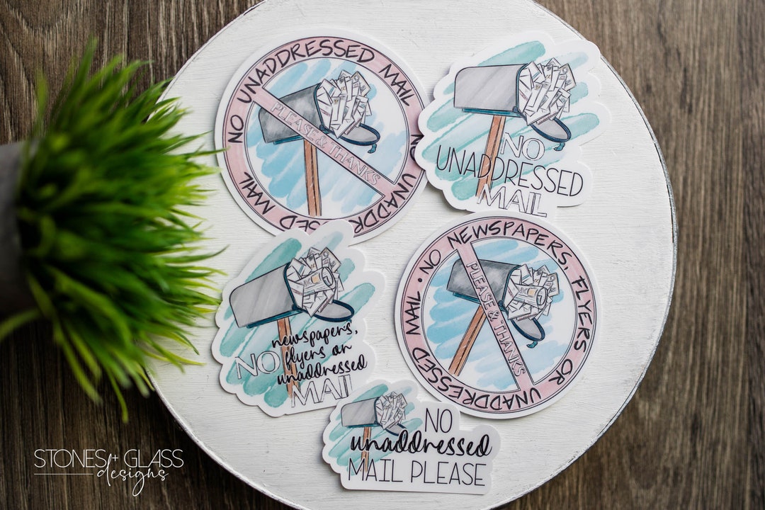 Stickers ~ No Unaddressed Mail Please & Thanks Stickers ~ Junk Mail ...