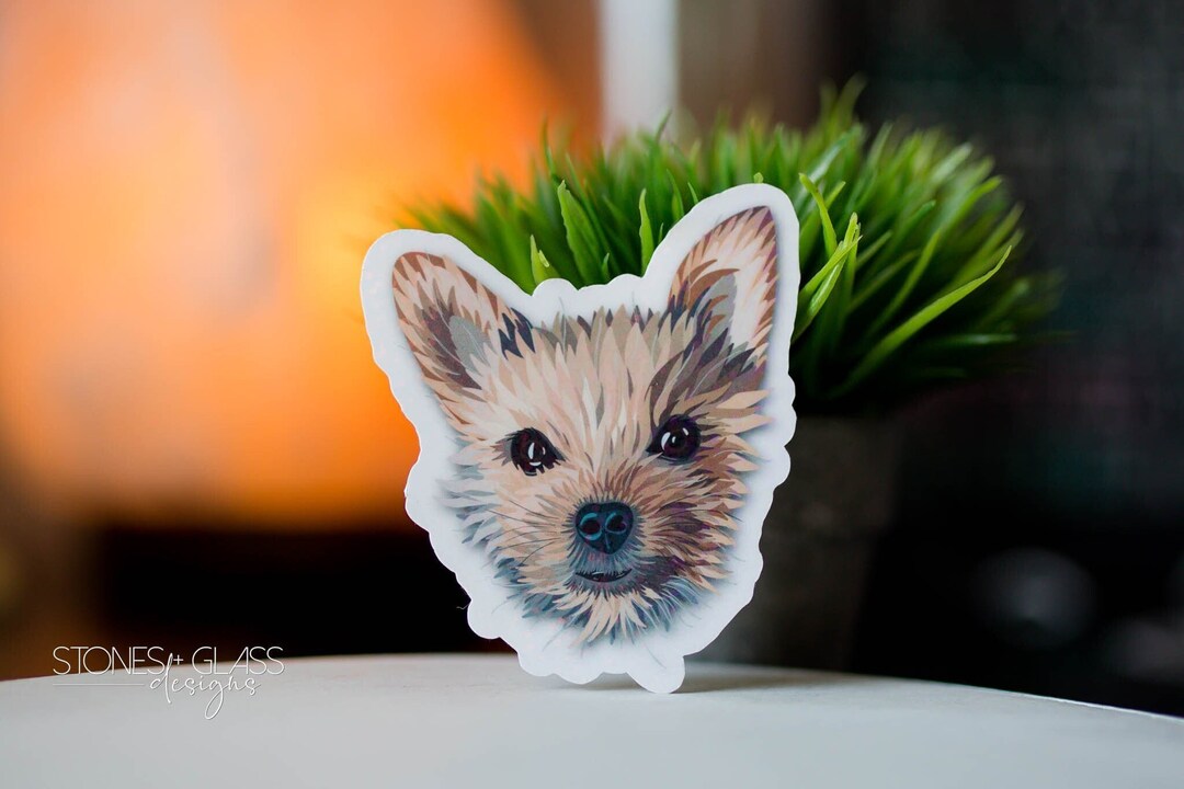 Stickers ~ "chewie" Yorkie Dog Sticker ~ Cute Yorkshire Terrier Puppy ...
