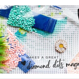 Magnetic Needle Minder ~ Daisy Flower Yellow White Teal ~ Daisy Enamel ...