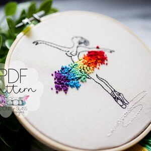 Ballerina Embroidery Pattern ~ Dancer Dance Mom Ballet ~ Modern Hand ...