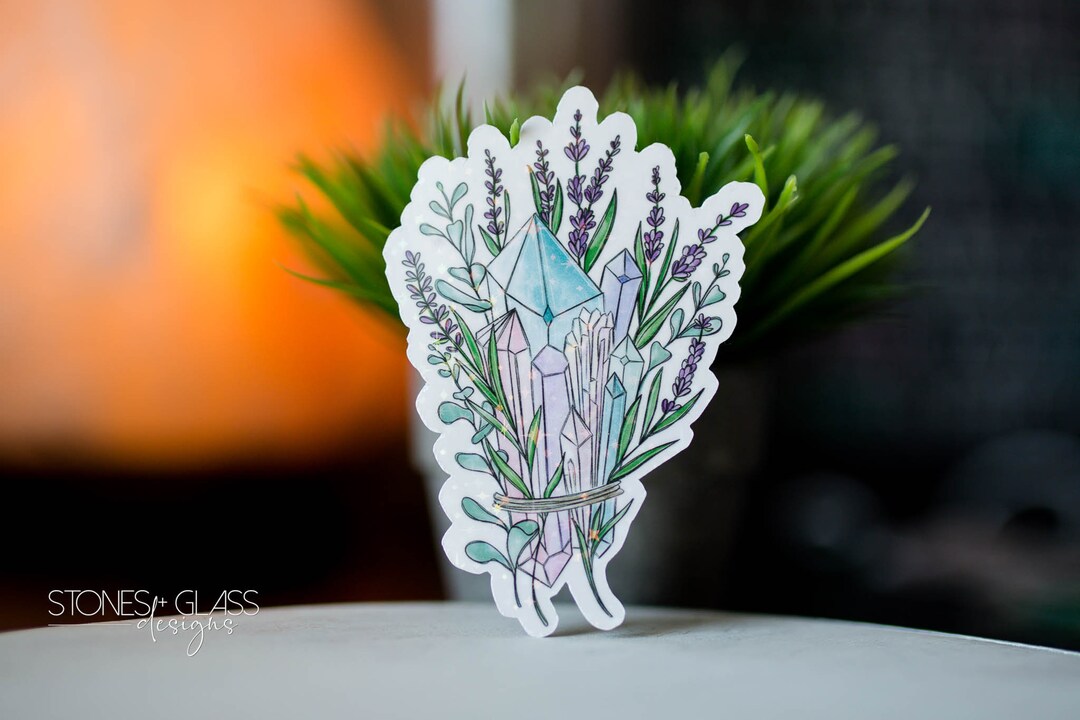 Stickers ~ Floral Crystal Bundle Sticker ~ Magic Witchy Metaphysical ...