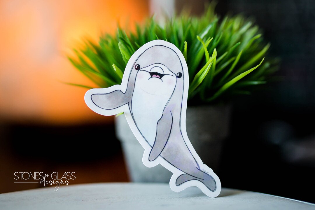 Stickers ~ Happy Dolphin Sticker ~ Cute Sea Life Ocean Sticker ...