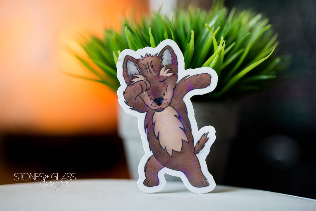 Stickers ~ Dabbing Yorkie Dog Sticker ~ Yorkshire Terrier Puppy Sticker ...