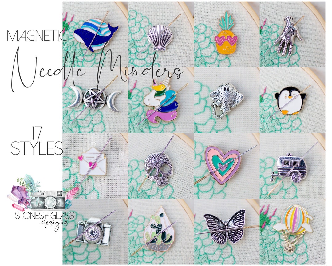 Magnetic Needle Minder Needle Holder 17 Styles Enamel Charm Needle ...
