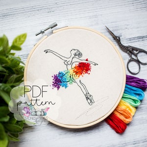 Ballerina Embroidery Pattern ~ Dancer Dance Mom Ballet ~ Modern Hand ...
