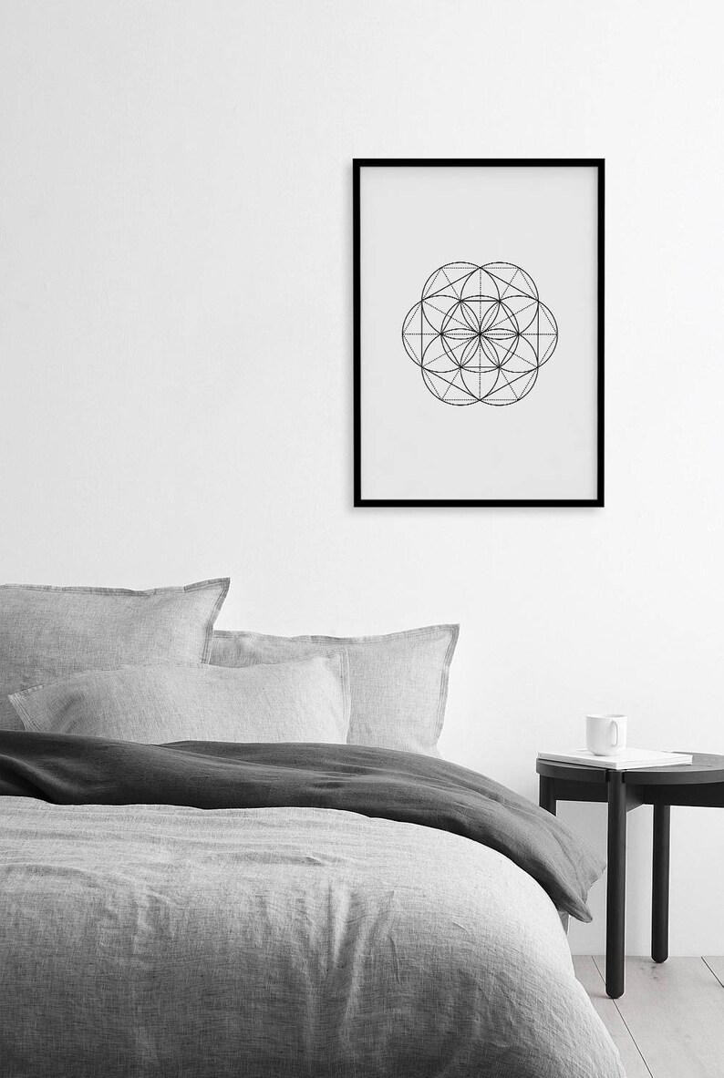 Printable Interlocking Circles Minimalist Sacred Geometry | Etsy