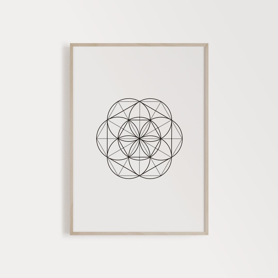 Printable Interlocking Circles Minimalist Sacred Geometry Nordic Poster ...
