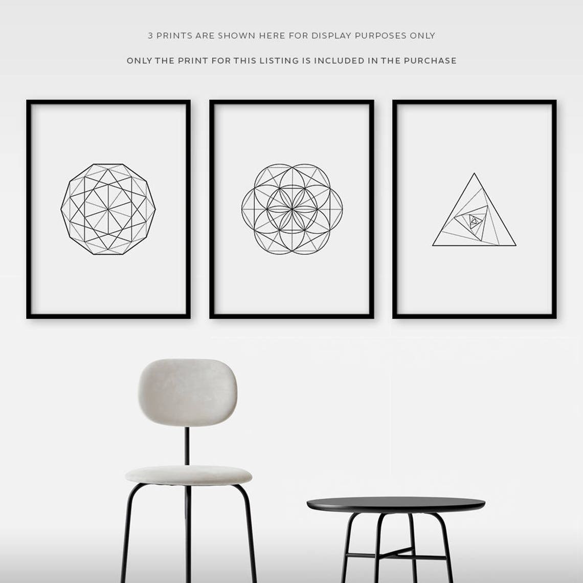 Printable Interlocking Circles Minimalist Sacred Geometry - Etsy
