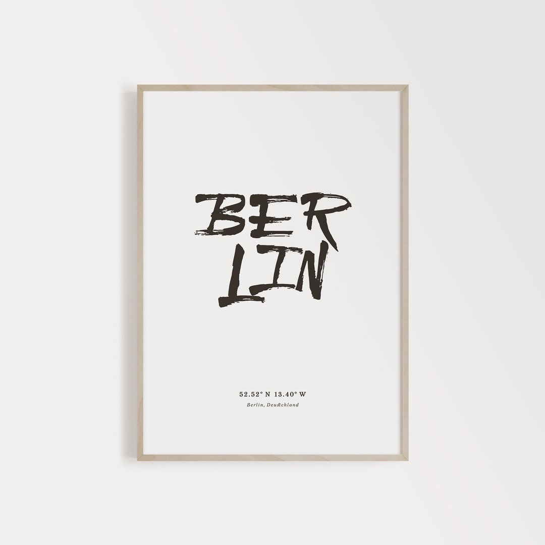 Black and White Berlin Printable Wall Art, City Coordinates Germany ...