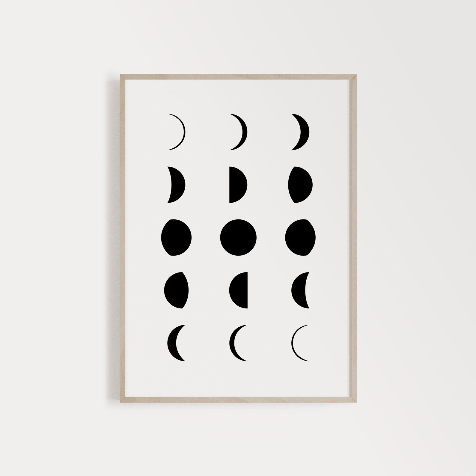 Printable Lunar Phases Poster Moon Phase Wall Art Moon - Etsy