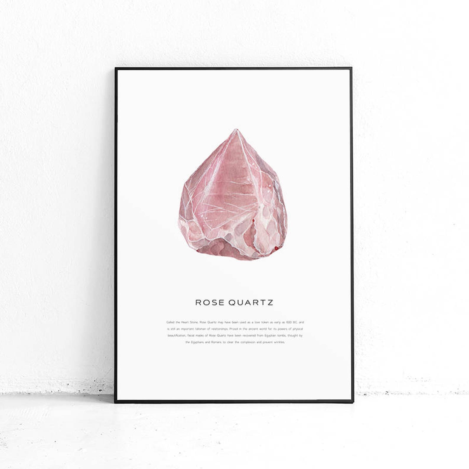 Printable Rose Quartz Watercolor Crystals Crystal Gem - Etsy