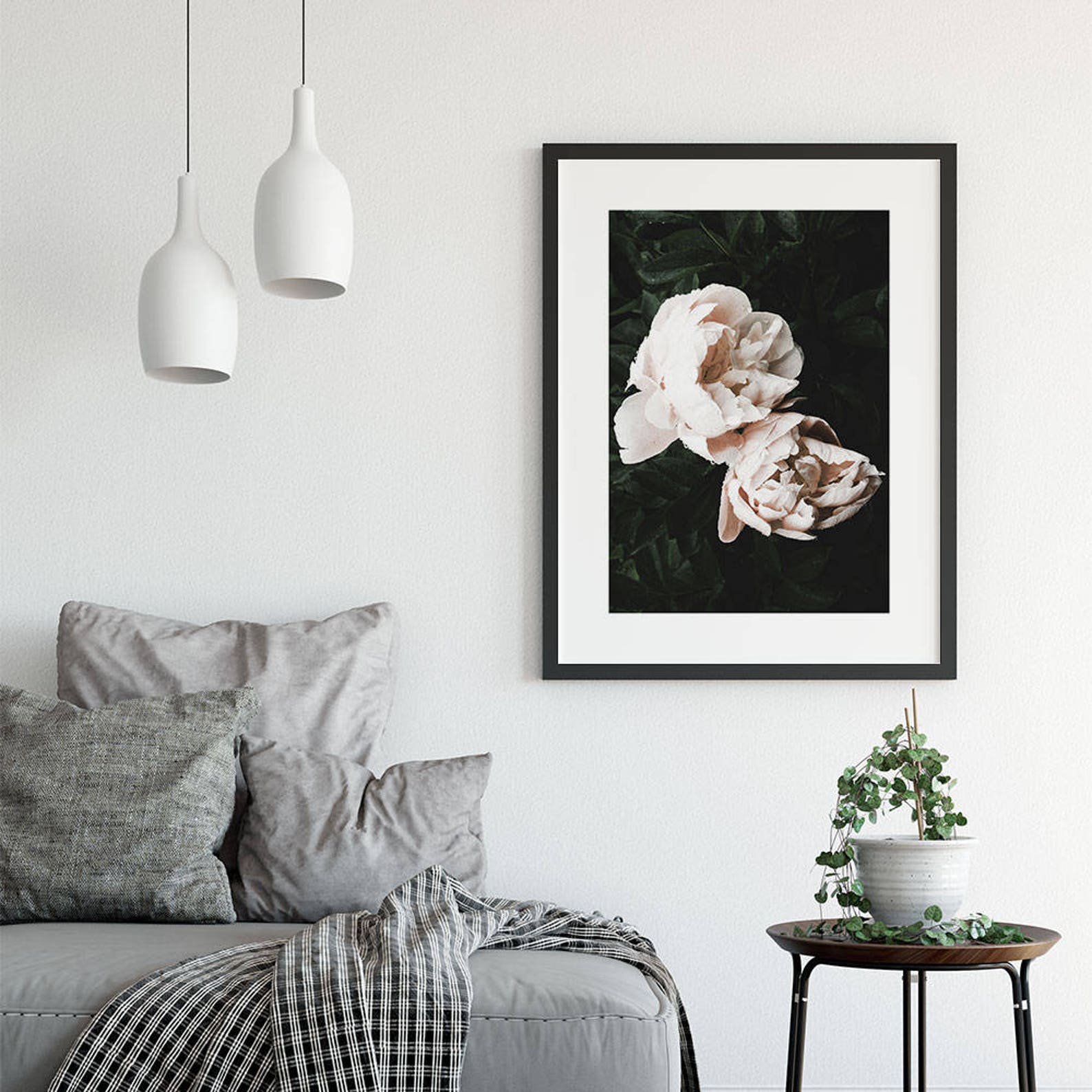 Printable Pink Peony Wall Art Boho Wall Decoration Peony Art - Etsy