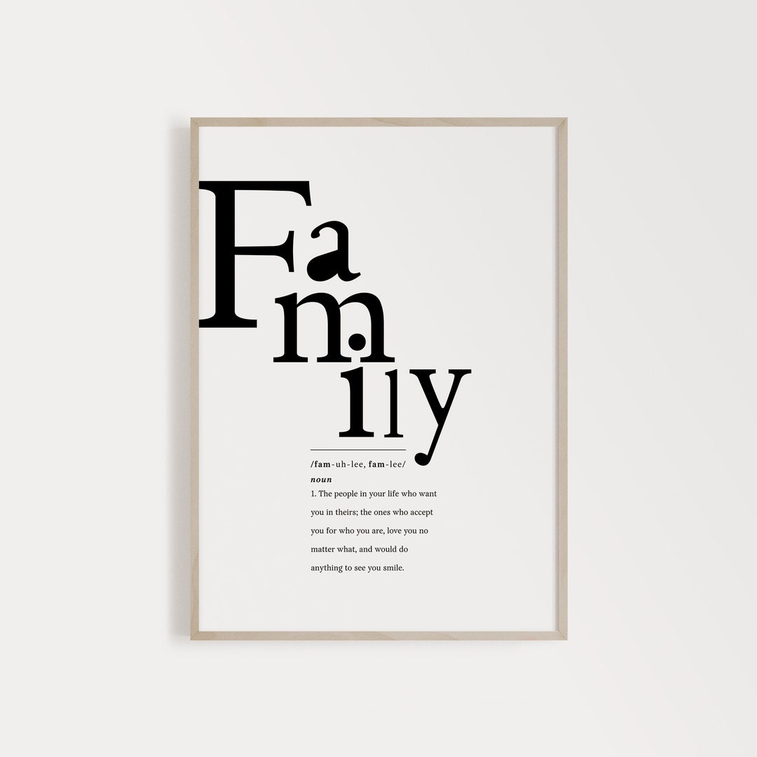 Family Printable Art, Entryway Art Decor, Literary Poster, Dictionary ...