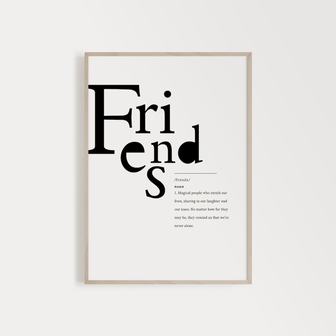Friends Poster Instant Download, Friendship Art Print, Definition ...