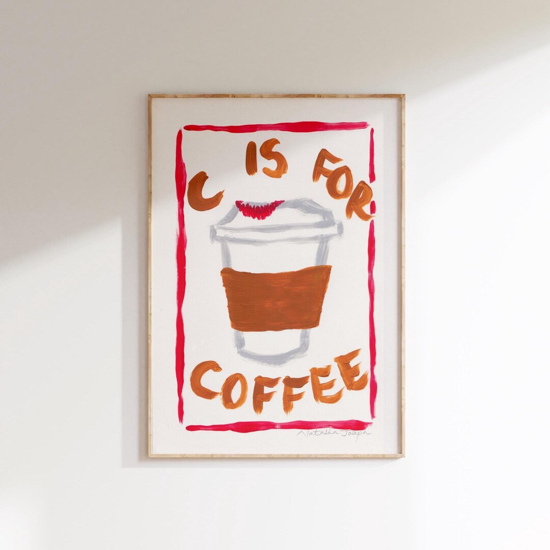 C is for Coffee Art Print: Playful Kitchen Decor - Etsy