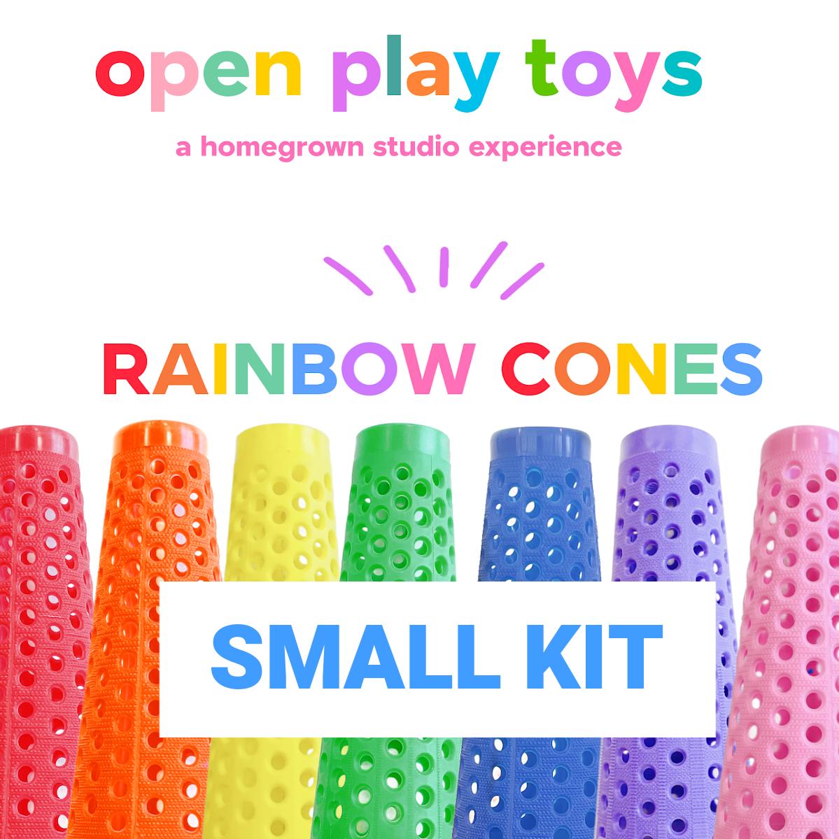 Rainbow Cones- Plastic Cones for Open Ended Play and Building- Small ...