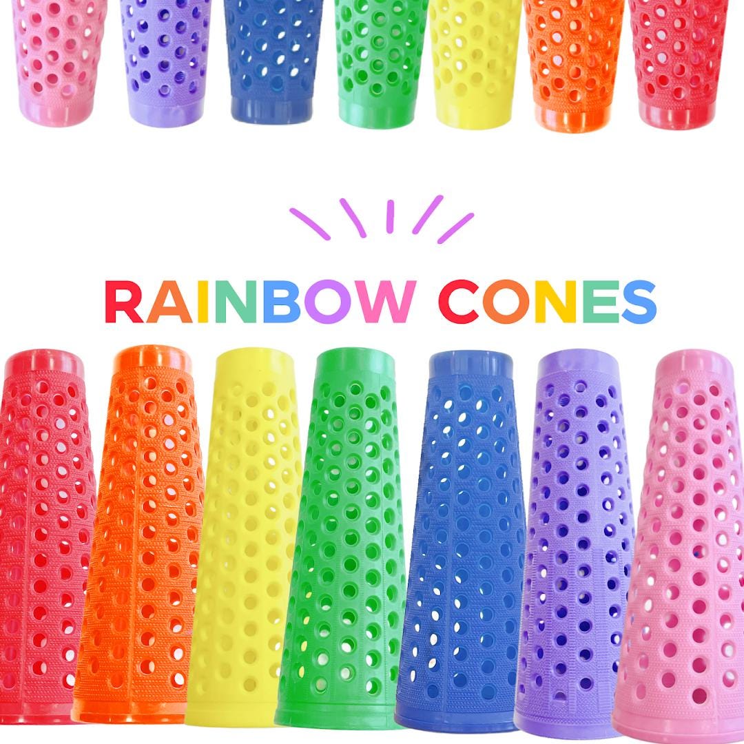 Rainbow Cones Plastic Cones for Open Ended Play and Building - Etsy