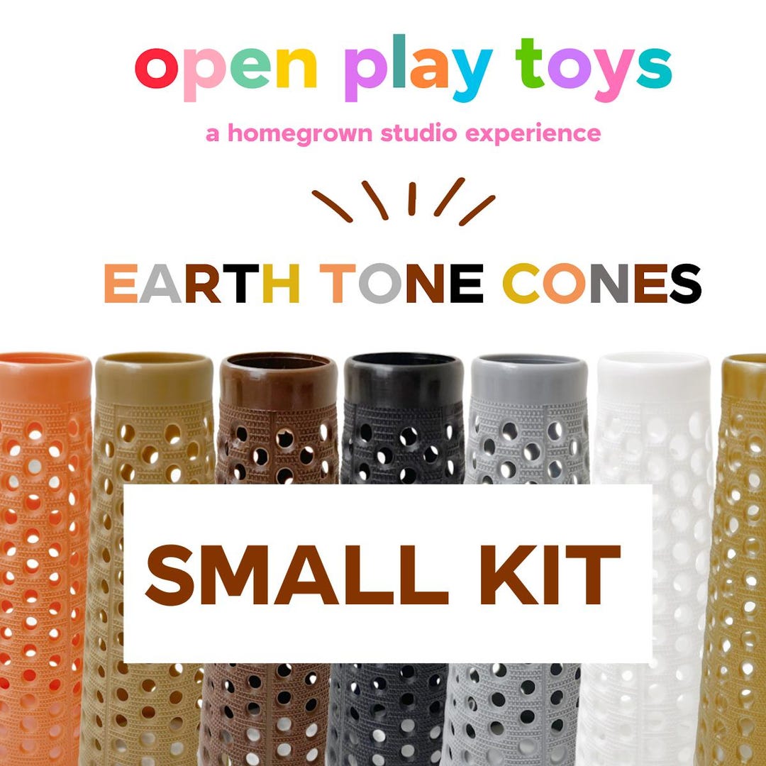 Earth Tone Cones- Plastic Cones for Open Ended Play and Building- Small ...