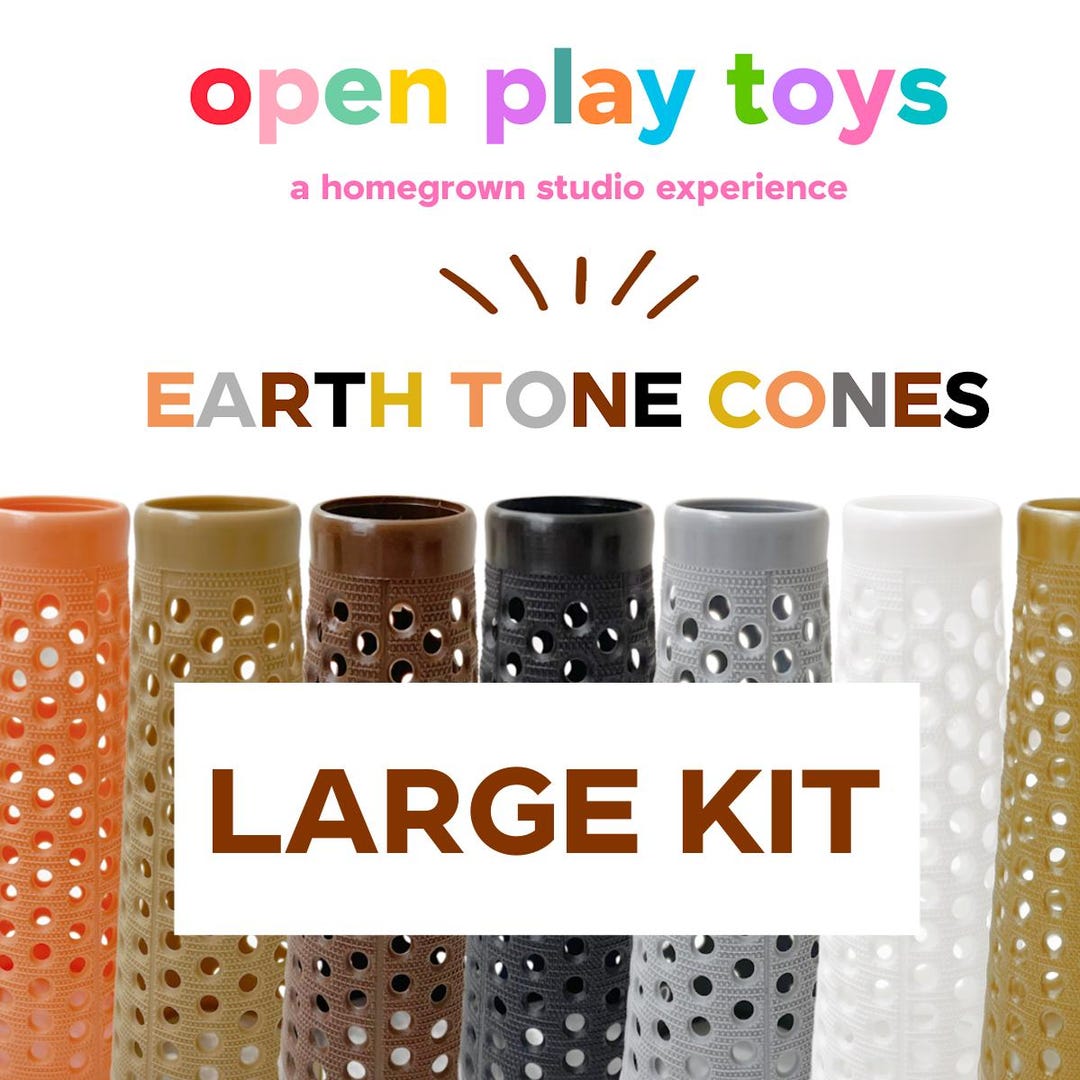 Earth Tone Cones- Plastic Cones for Open Ended Play and Building- Large ...