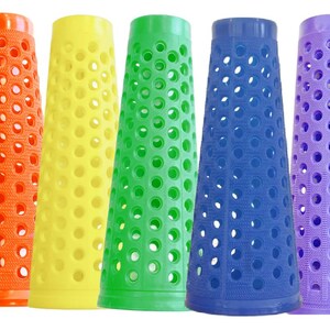 Rainbow Cones- Plastic Cones for Open Ended Play and Building- Small ...