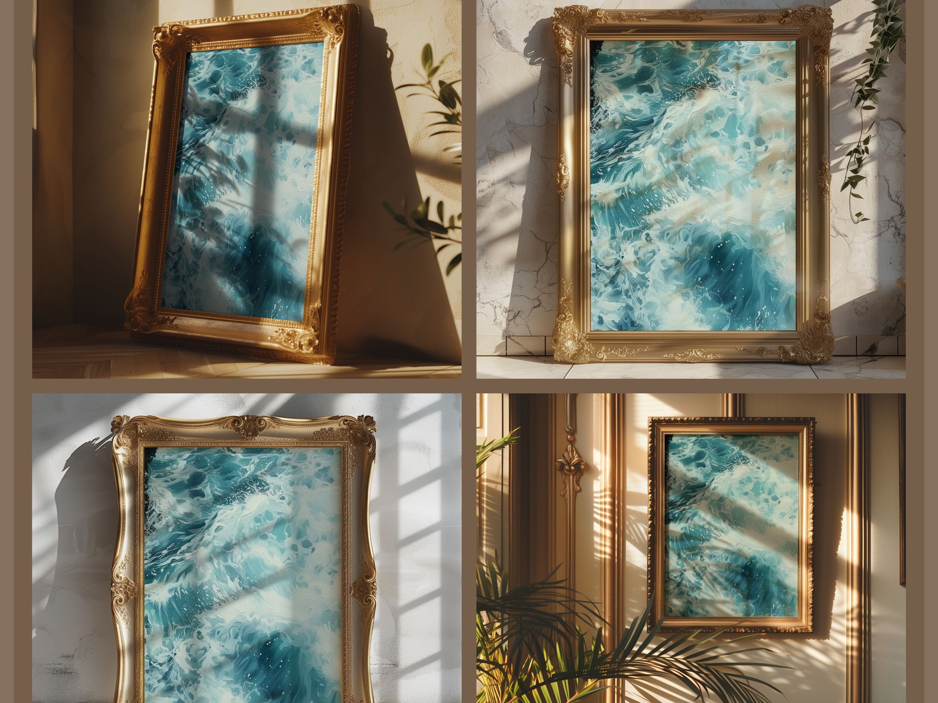 Antique Gold Frame Mockup Bundle Ornate Frame Mockup Rococo and Baroque ...