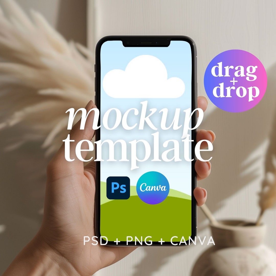 IPhone Screen Mockup Canva PSD and Png Neutral Aesthetic | PSD Smart ...