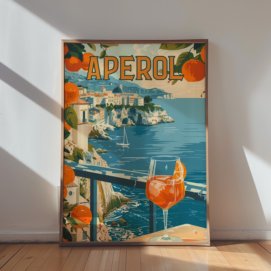 Aperol Vintage Italy Travel Poster Print Digital Download A0 DIN A XL ...