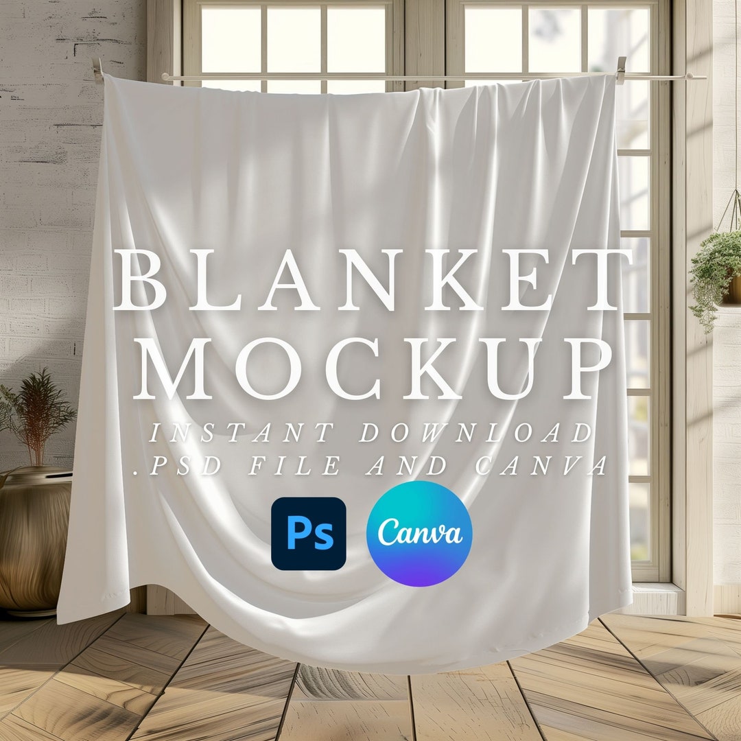 Blanket Mockup Template Throw Blanket Mockup Photoshop Velveteen Minky ...