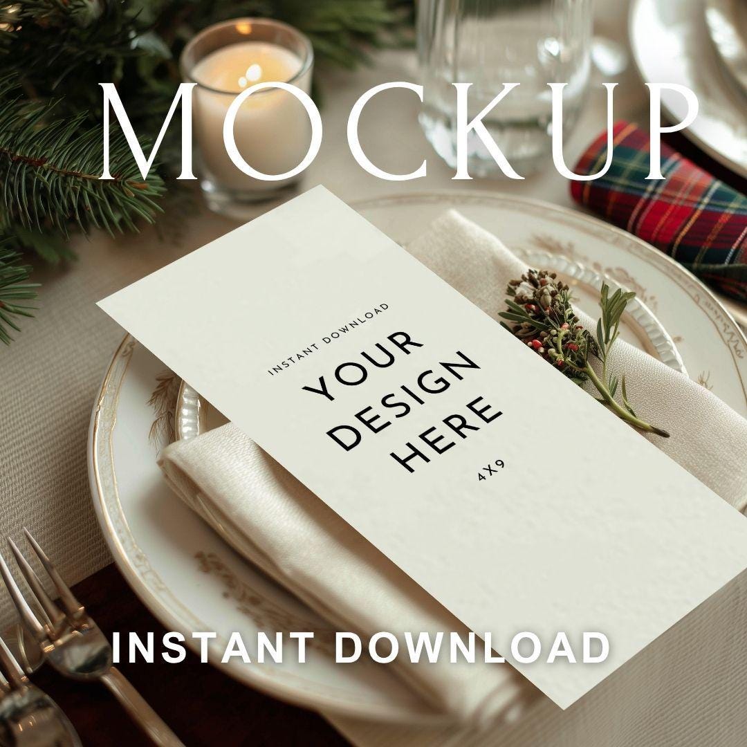 4x9 Menu Mockups | Rustic Elegant Timeless Wedding Mockup | Elegant ...