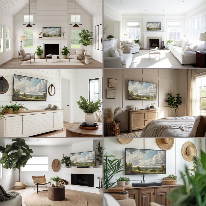 Modern Farmhouse BUNDLE de 42 maquetas de marcos de TV, maqueta de sala ...