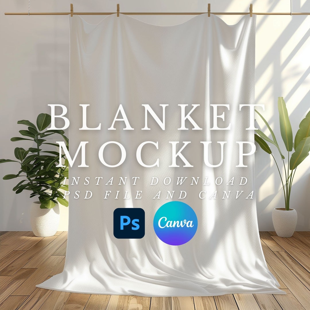 Blanket Mockup Template Throw Blanket Mockup Photoshop Velveteen Minky ...
