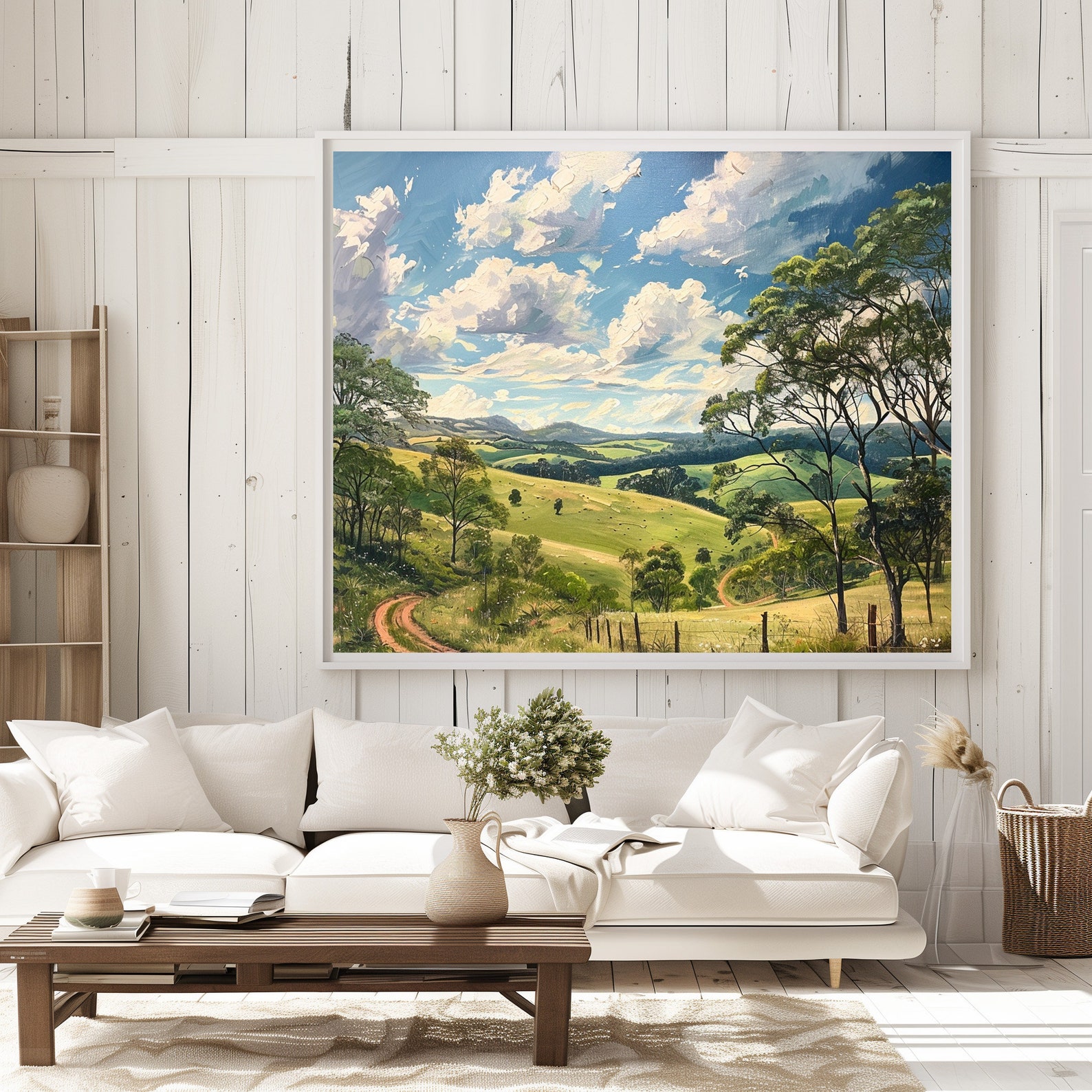 Modern Farmhouse BUNDLE of 24 TV Frame Mockup, Living Room Mockup ...