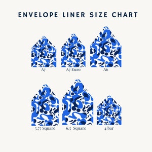 Envelope Liner Size Chart, Size Guide, Customized Envelope Liner Canva ...