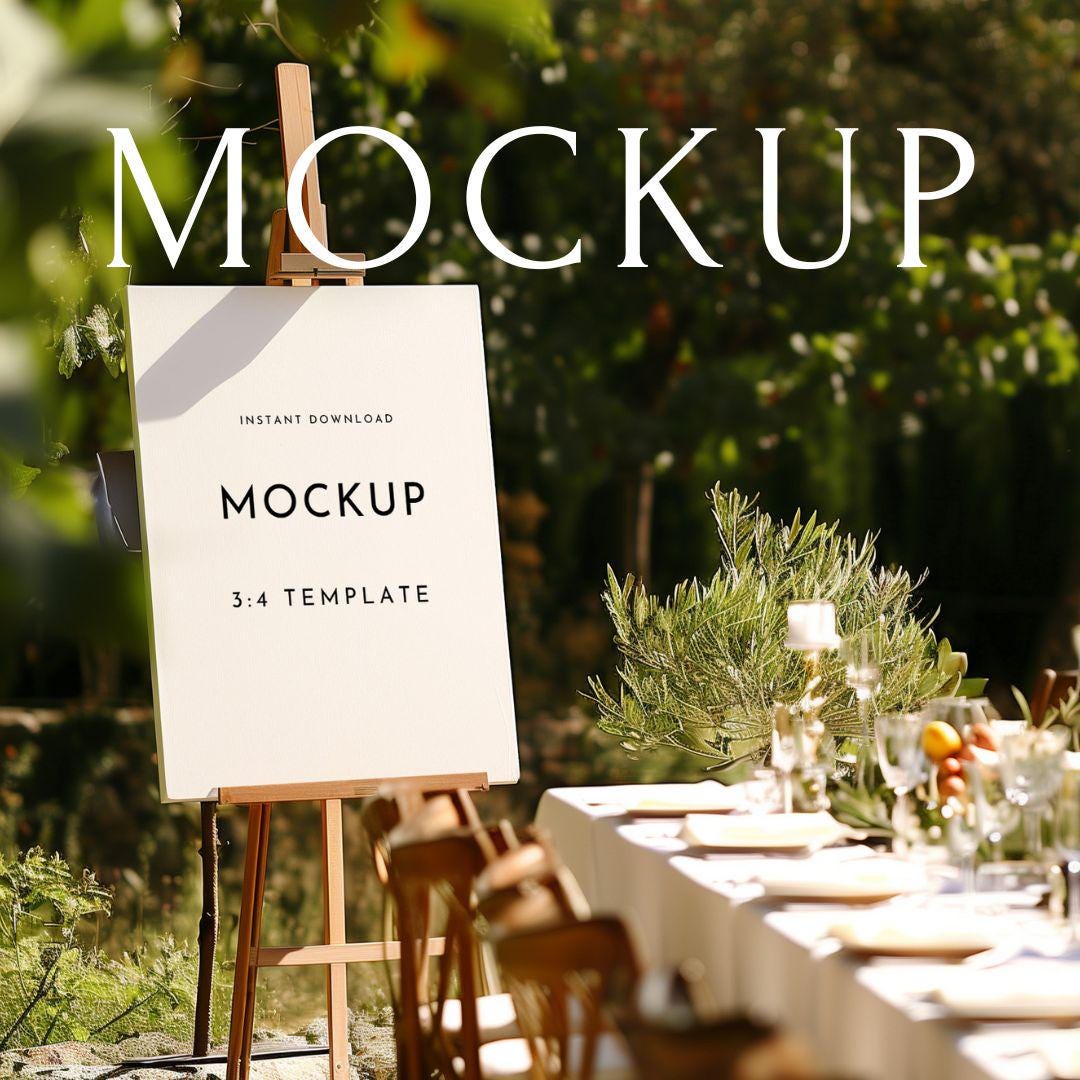 Wedding Welcome Sign Mock Up, Easel Sign Mock Up, Wedding Seating Chart ...