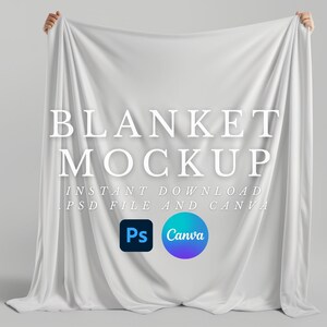 Blanket Mockup Template Throw Blanket Mockup Photoshop Velveteen Minky ...