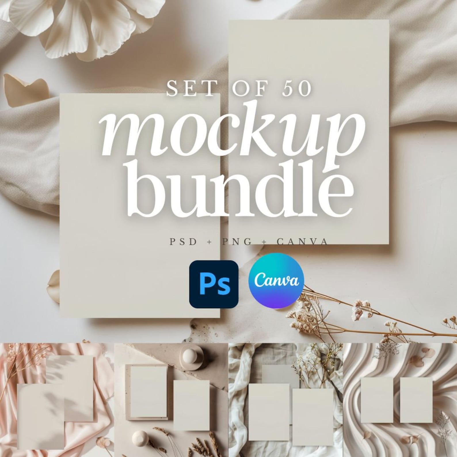 50+ Wedding Invitation Pair Mockup Bundle | Boho Neutral 5x7 Double ...