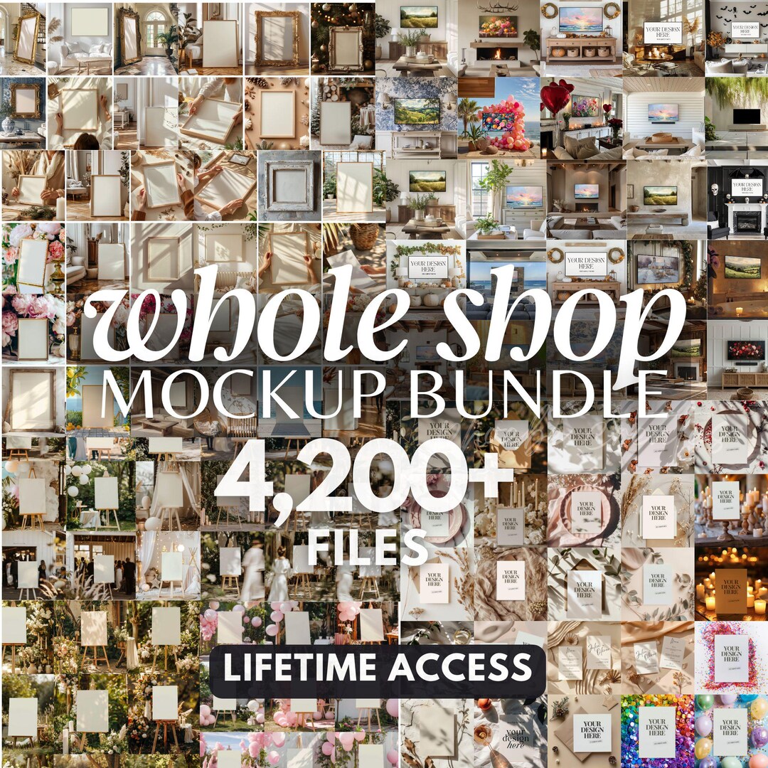 Whole Shop Mockup Bundle, Lifetime Access Entire Shop Bundle, Wedding ...