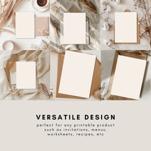 50 Boho Minimal Neutral Mockup Bundle 5x7 Art Card Invitations Canva ...