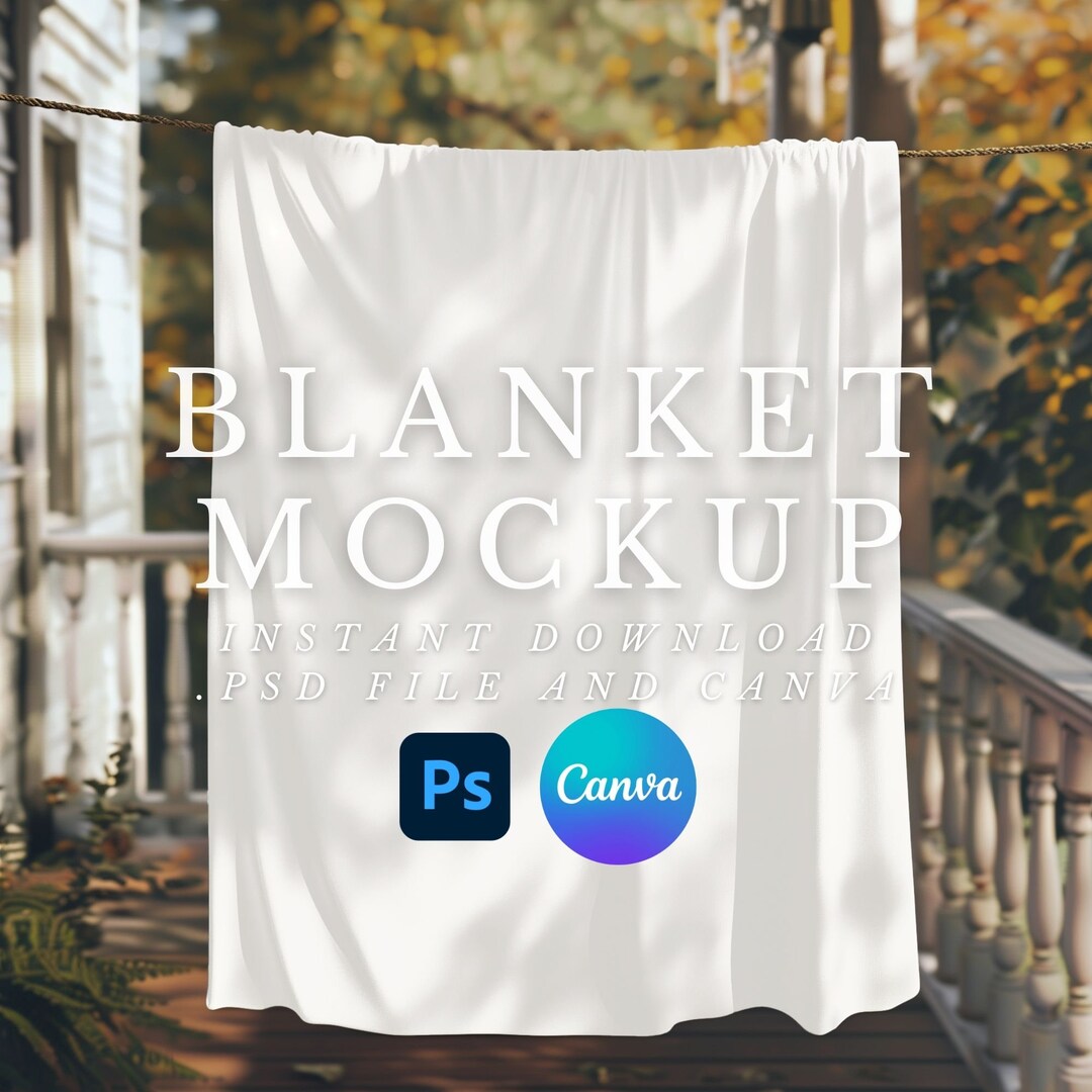 Blanket Mockup Template - Throw Blanket Mockup Photoshop - Velveteen ...