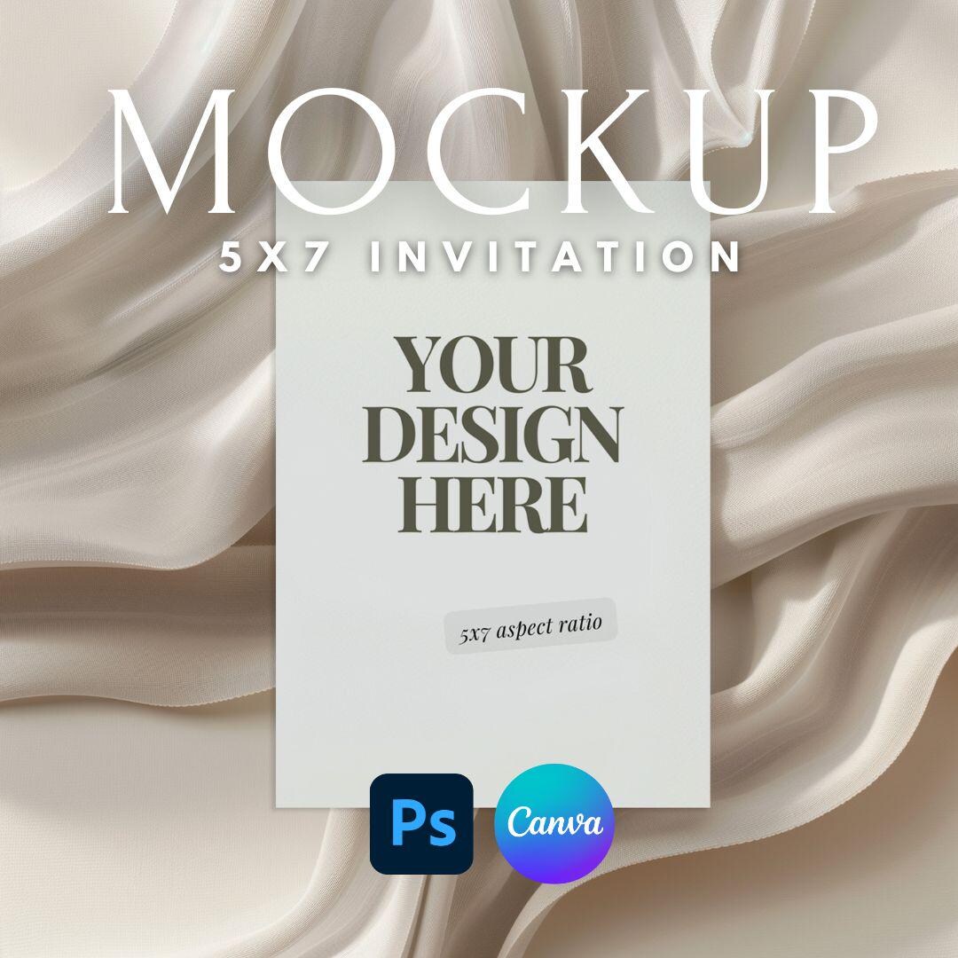 Wedding Invitation Mock Up, Greeting Card Mock Up, Invite Mockup, 5x7 ...