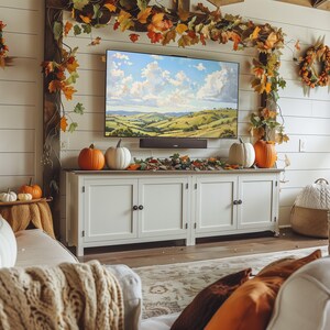 Autumn Fall Frame TV Art Mockup , Fall Art for Frame TV, Dark Classic ...
