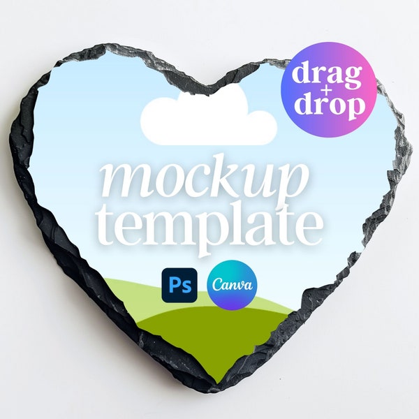 Sublimation Slate Coaster Mockup - Etsy