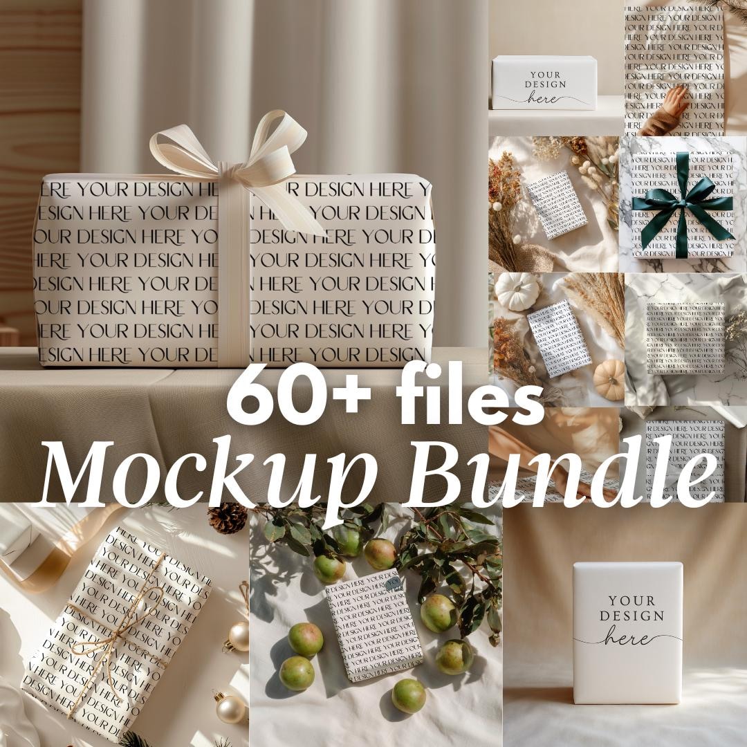 Gift Wrap Mockup Bundle – 60 PSD Files With Real Paper Textures, Fruit ...