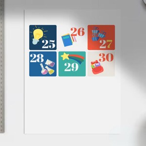Printable Back to School Advent Calendar Cards | Fun Countdown in ...