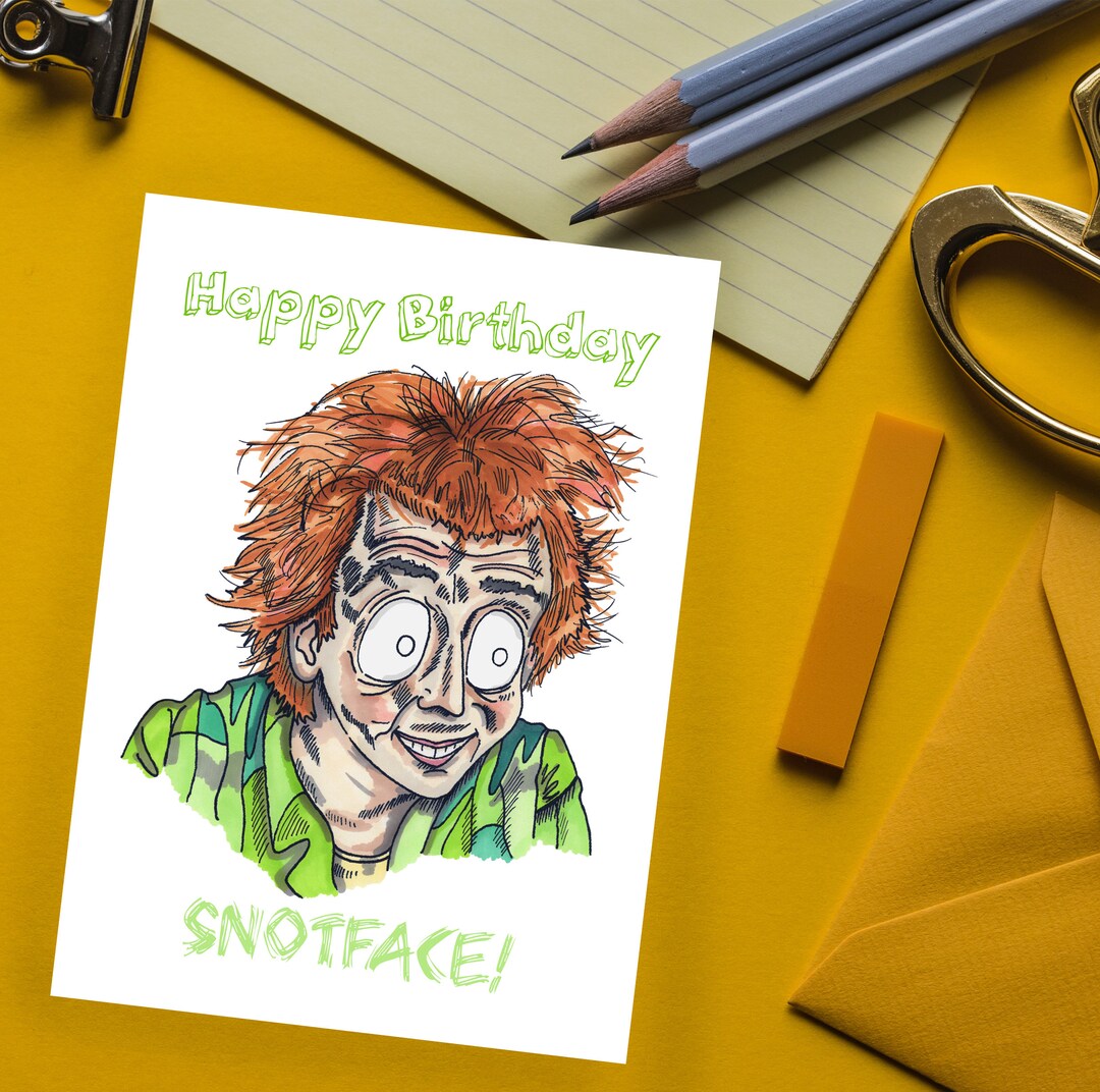 Drop Dead Fred Happy Birthday Card, Green, Snotface, Rik, 90s Film ...