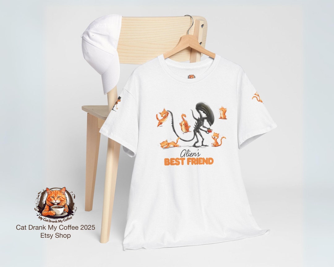 Xenomorph Alien X Jonesy Cat Unisex Heavy Cotton Tee - Cute Comfy ...