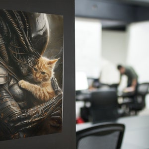 Xenomorph Alien X Jonesy Cat Art Print - Cute Horror Poster, Perfect ...