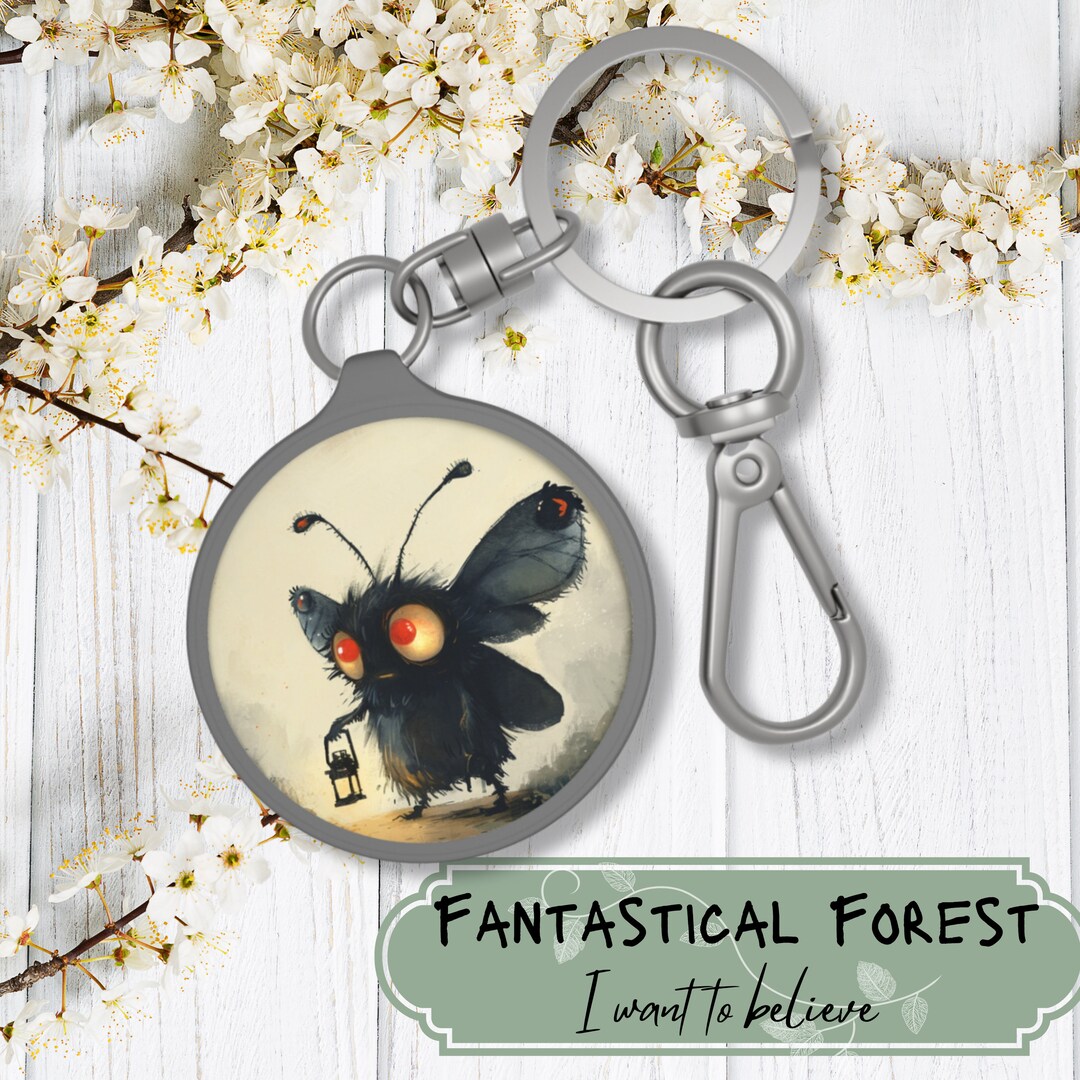 Cute Mothman Keychain Fantasy Creatures Key Ring Forest Creatures ...