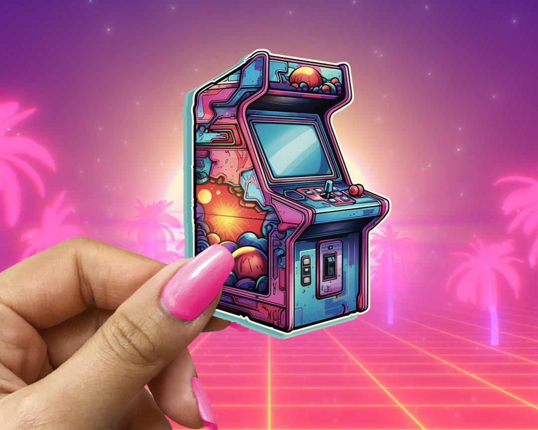 Retro Arcade Sticker 80's Vaporwave Vinyl Decal, Cool Synthwave ...